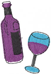 Wine Bottle Embroidery Design | AnnTheGran.com