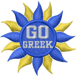 Go Greek Embroidery Design | AnnTheGran.com