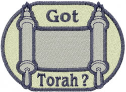 Got Torah? Embroidery Design | AnnTheGran.com