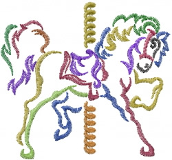 Carousel Outline Embroidery Design | AnnTheGran.com