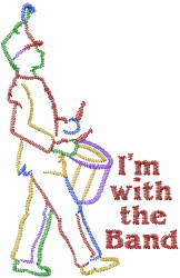 Drummer Outline Embroidery Design | AnnTheGran.com