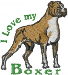 Love My Boxer Embroidery Design | AnnTheGran.com