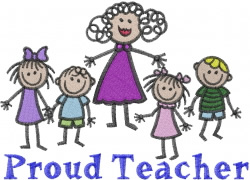 Proud Teacher Embroidery Design | AnnTheGran.com