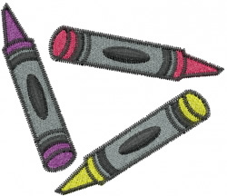 Three Crayons Embroidery Design | AnnTheGran.com