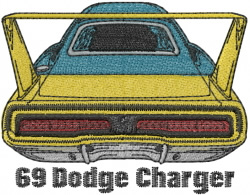 1969 Dodge Charger Embroidery Design | AnnTheGran.com