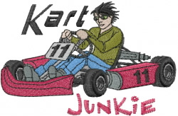 Kart Junkie Embroidery Design | AnnTheGran.com