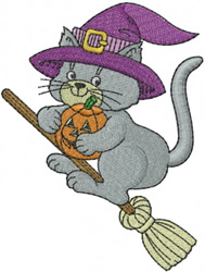 Halloween Cat Embroidery Design | AnnTheGran.com