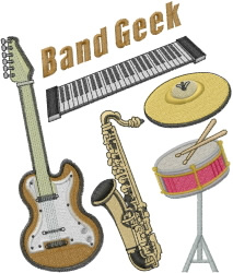 Music Band Geek Embroidery Design | AnnTheGran.com