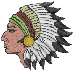 Indian Head Embroidery Design | AnnTheGran.com