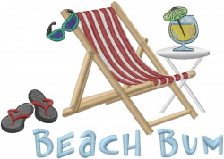 Beach Bum Embroidery Design | AnnTheGran.com