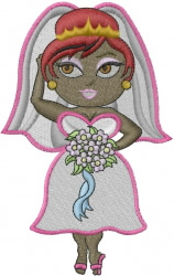 African American Bride Embroidery Design | AnnTheGran.com
