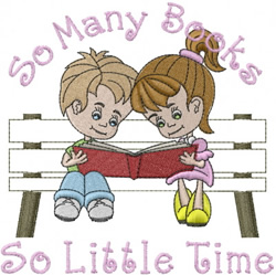 Children Reading Book Embroidery Design | AnnTheGran.com