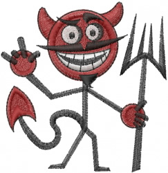 Stick Figure Devil Embroidery Design | AnnTheGran.com