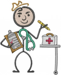 Stick Figure Doctor Embroidery Design | AnnTheGran.com