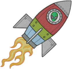 Spaceship Embroidery Design | AnnTheGran.com