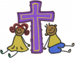 Christian Stick Kids Embroidery Design | AnnTheGran.com