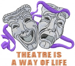Theatre Drama Masks Embroidery Design | AnnTheGran.com