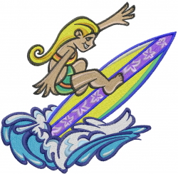 Surfer Girl Embroidery Design | AnnTheGran.com