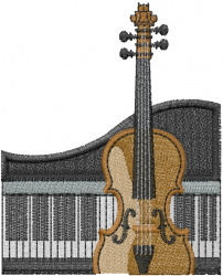 Violin And Piano Embroidery Design | AnnTheGran.com
