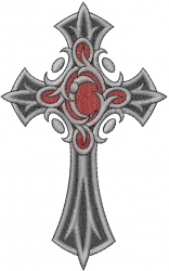 Gothic Cross Embroidery Design | AnnTheGran.com