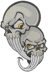 Two Skulls Embroidery Design | AnnTheGran.com