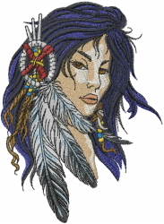 American Indian Woman Embroidery Design | AnnTheGran.com