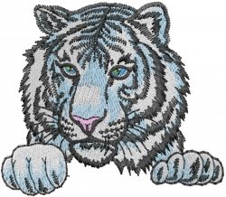 Snow Tiger Embroidery Design | AnnTheGran.com