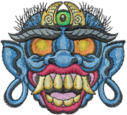 Evil Face Mask Embroidery Design | AnnTheGran.com
