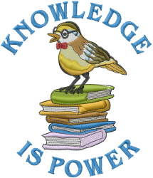 Knowledge Is Power Embroidery Design | AnnTheGran.com