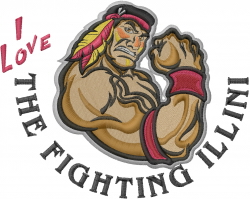 Fighting ILLINI Mascot Embroidery Design | AnnTheGran.com