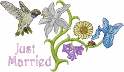 Just Married Embroidery Design | AnnTheGran.com