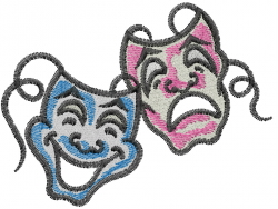Drama Masks Embroidery Design | AnnTheGran.com
