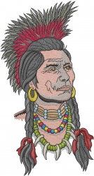 Indian Chief Embroidery Design | AnnTheGran.com