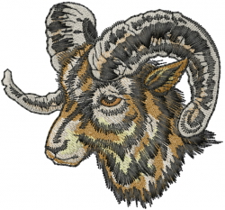 Ram Head Embroidery Design | AnnTheGran.com