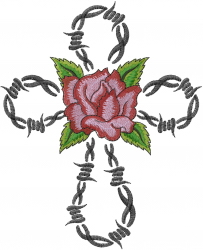 Barbed Wire Cross Embroidery Design | AnnTheGran.com