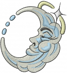 Moon With Halo Embroidery Design | AnnTheGran.com