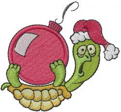 Christmas Turtle Embroidery Design | AnnTheGran.com