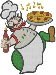 Italian Chef Embroidery Design | AnnTheGran.com
