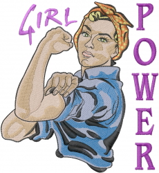 Girl Power Embroidery Design | AnnTheGran.com
