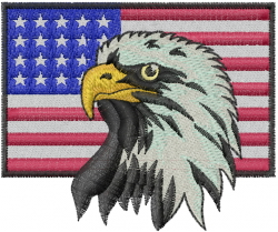 Eagle With Flag Embroidery Design | AnnTheGran.com
