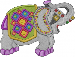 Indian Elephant Embroidery Design | AnnTheGran.com