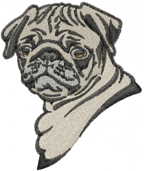Pug Dog Embroidery Design | AnnTheGran.com