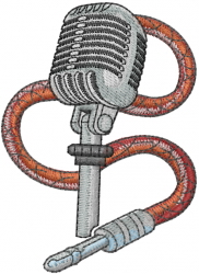 Microphone Embroidery Design | AnnTheGran.com