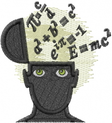 Math Brain Embroidery Design | AnnTheGran.com