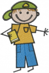 Stick Boy Embroidery Design | AnnTheGran.com