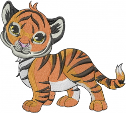 Baby Tiger Embroidery Design | AnnTheGran.com