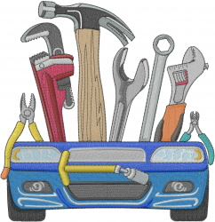 Car Mechanic Embroidery Design | AnnTheGran.com
