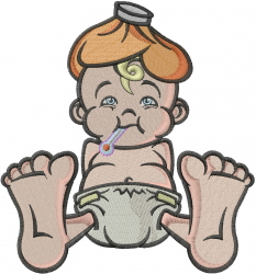 Sick Baby Embroidery Design | AnnTheGran.com