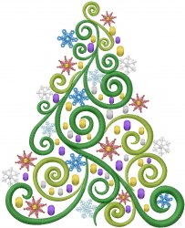 Swirl Christmas Tree Embroidery Design | AnnTheGran.com