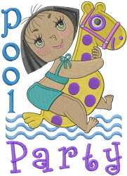 Pool Party Embroidery Design | AnnTheGran.com